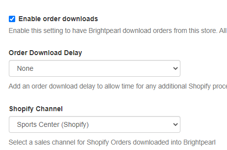 Configuring the Brightpearl Shopify app