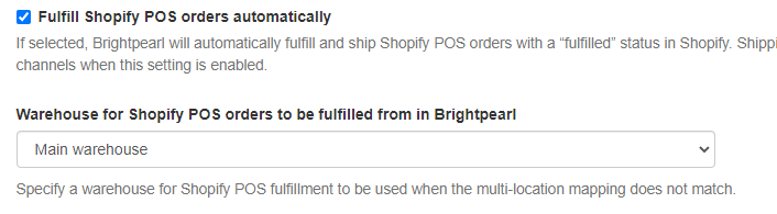Configuring the Brightpearl Shopify app