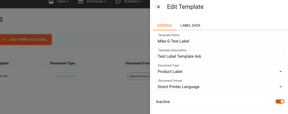Configuring labels and templates within ScanForce