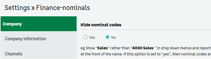 Chart of accounts and account codes