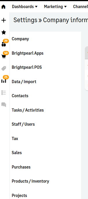 Navigating Brightpearl