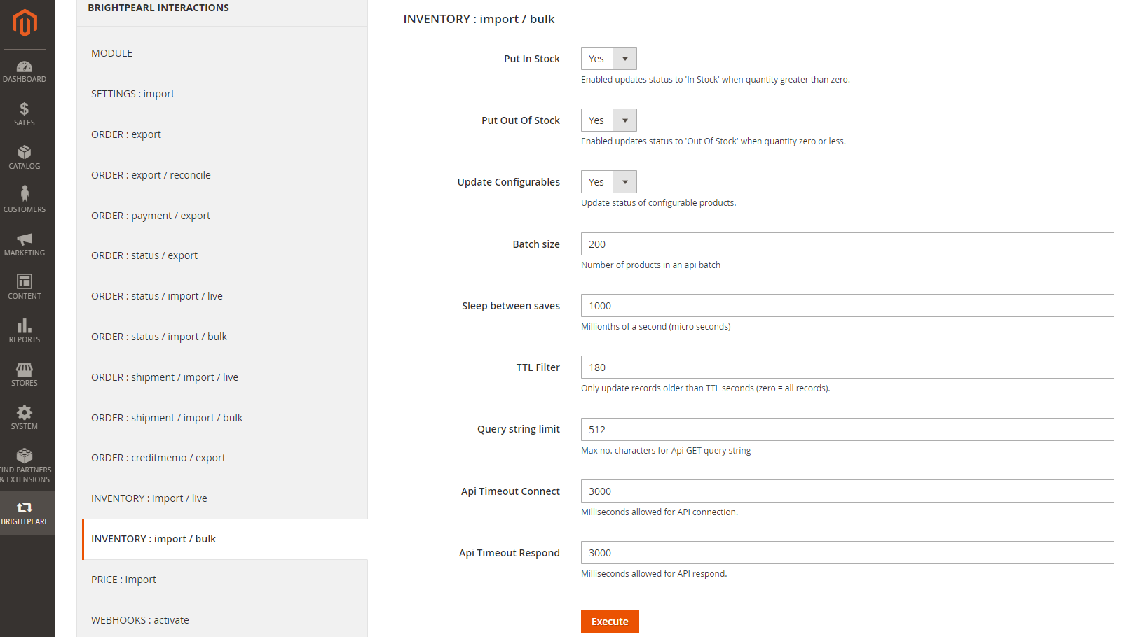 Magento import inventory levels interactions (bulk and real-time)